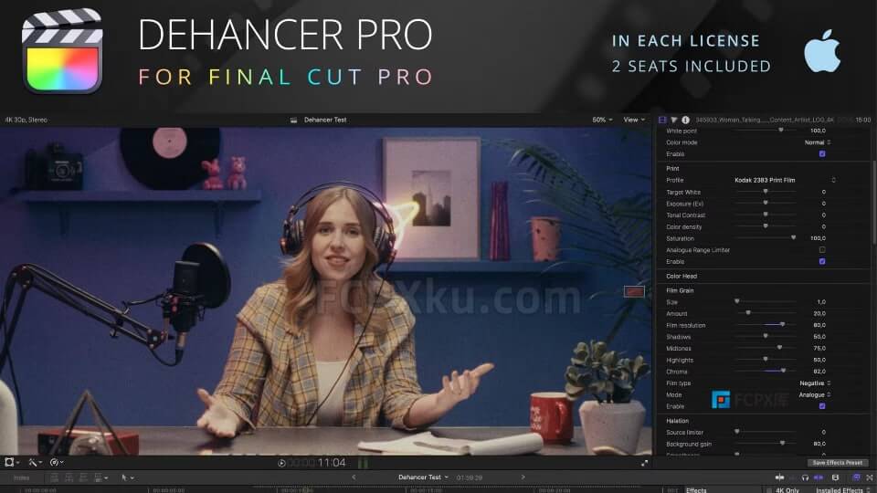 FCPX插件Dehancer Pro 1.0电影质感胶片效果_FCPX库