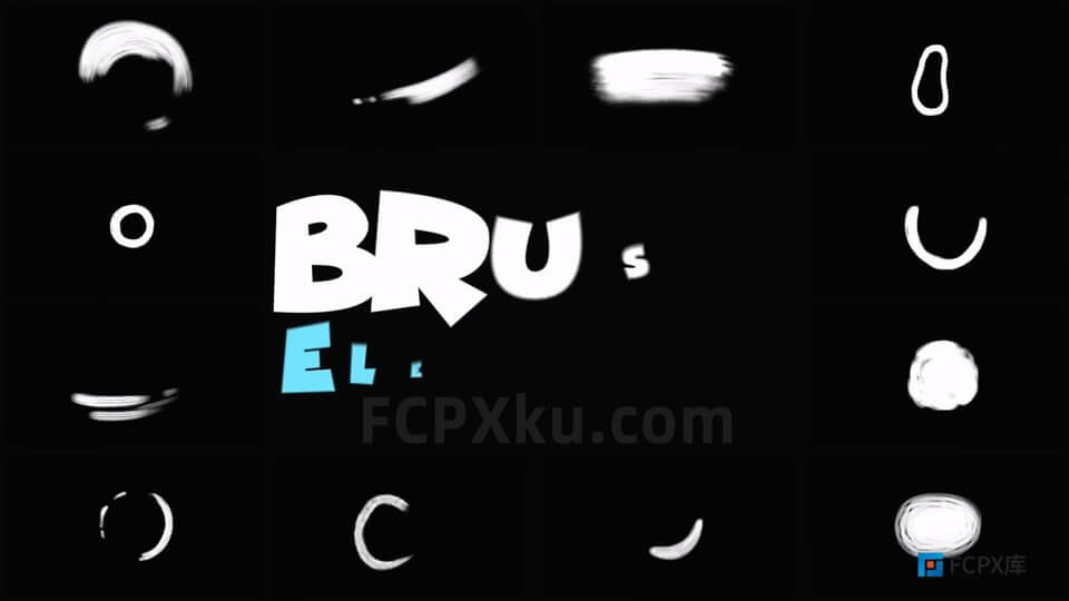 Brush Elements FCPX插件12种笔刷动画效果元素_FCPX库