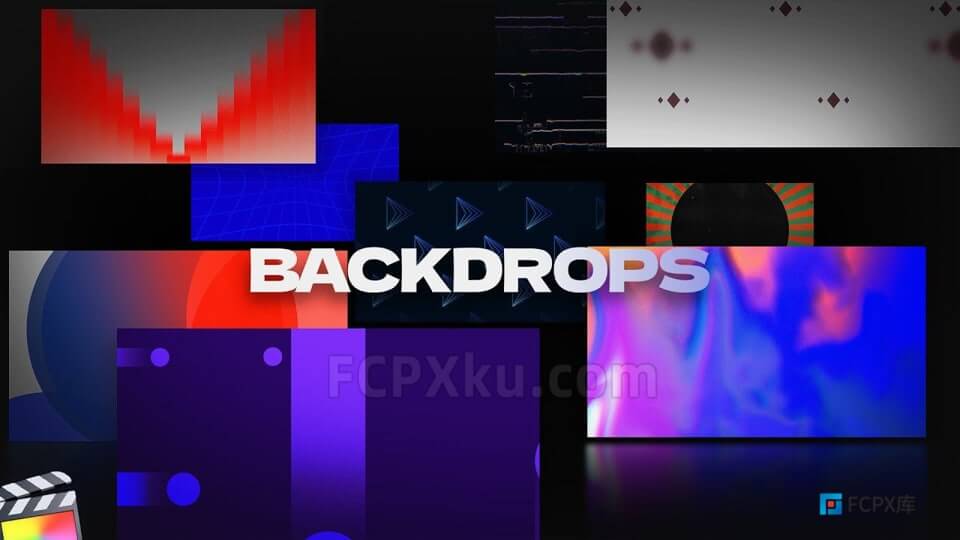 50组抽象创意线条图形动画动态背景视频素材中文版FCPX插件_FCPX库