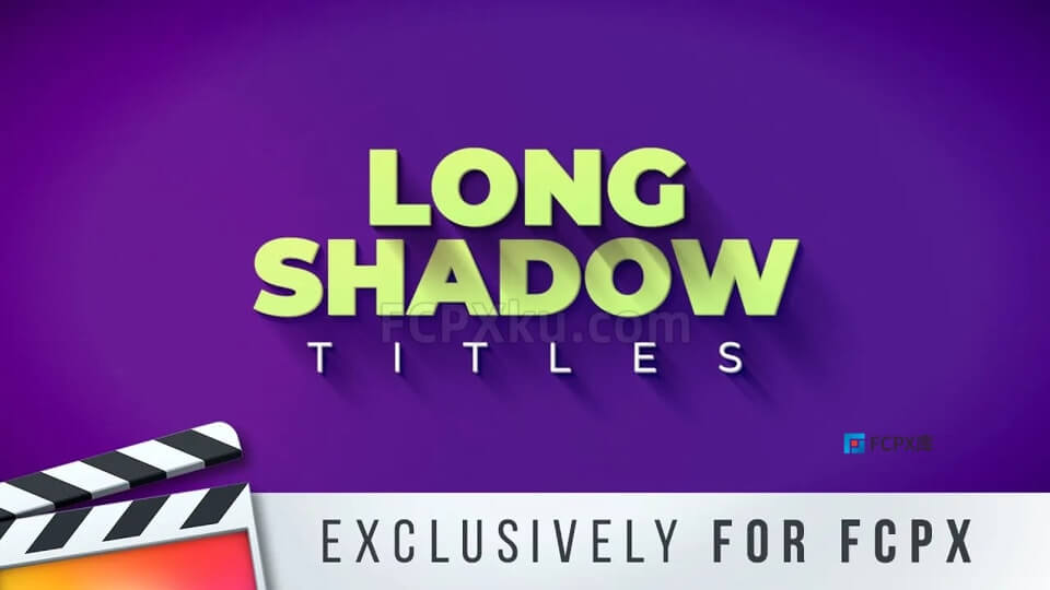 Long Shadow Titles FCPX插件32组文字标题长阴影动画_FCPX库