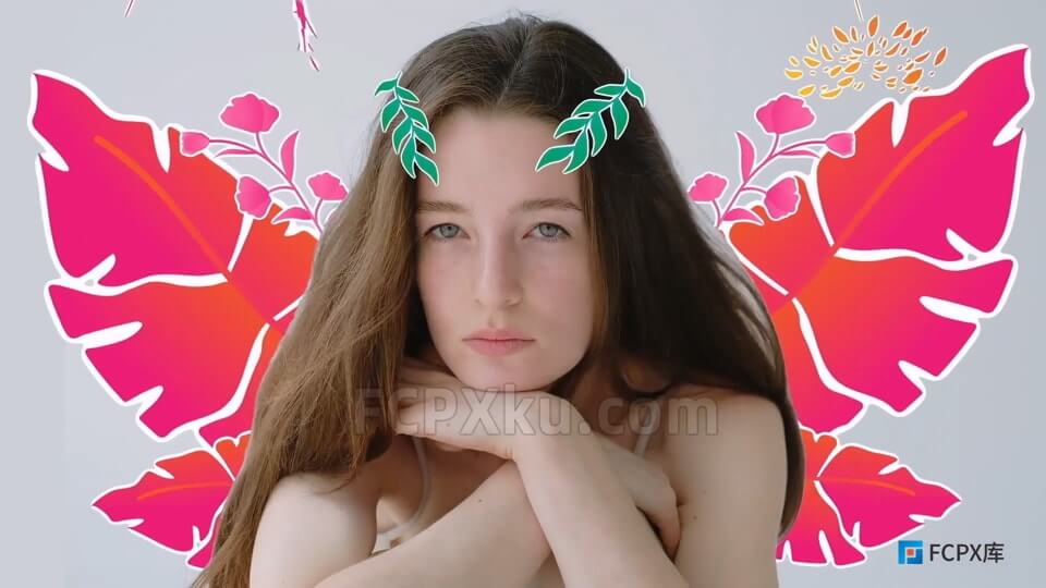 Flowers Pack FCPX插件15种卡通手绘花朵元素动画_FCPX库