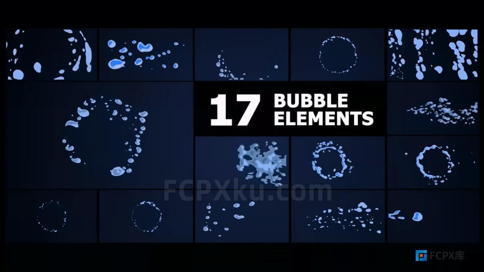 Bubble Elements FCPX插件17组手绘卡通水泡图形动画_FCPX库