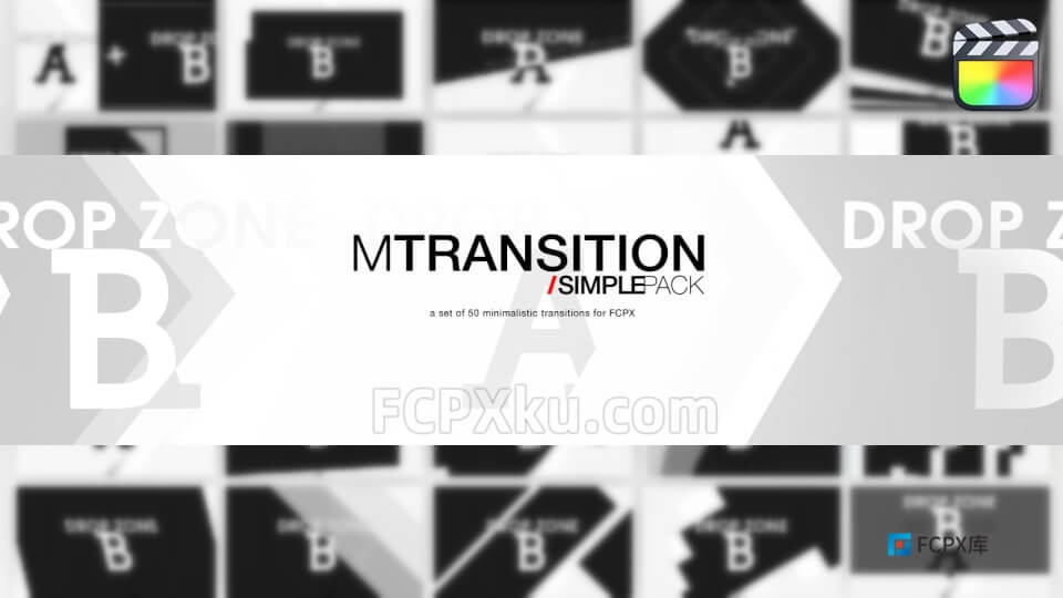 FCPX插件50组图形遮罩视频转场动画mTransition Simple Pack_FCPX库