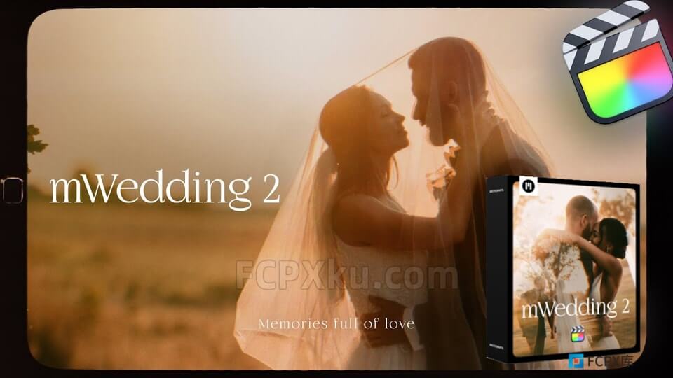 mWedding2 FCPX插件婚礼视频编辑专业工具文字标题调色与转场_FCPX库