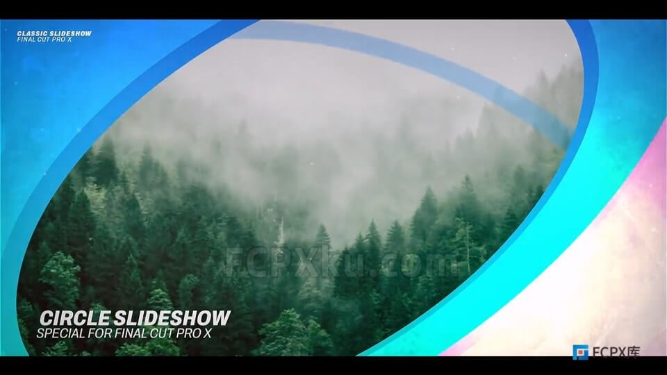 圆形遮罩动画宣传视频幻灯片FCPX插件Circle Slideshow_FCPX库